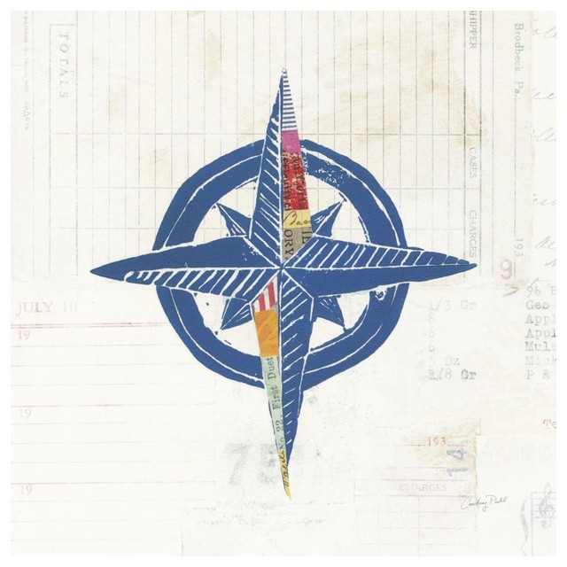 "Nautical Collage I on Newsprint" Digital Paper Print by Courtney Prahl ...