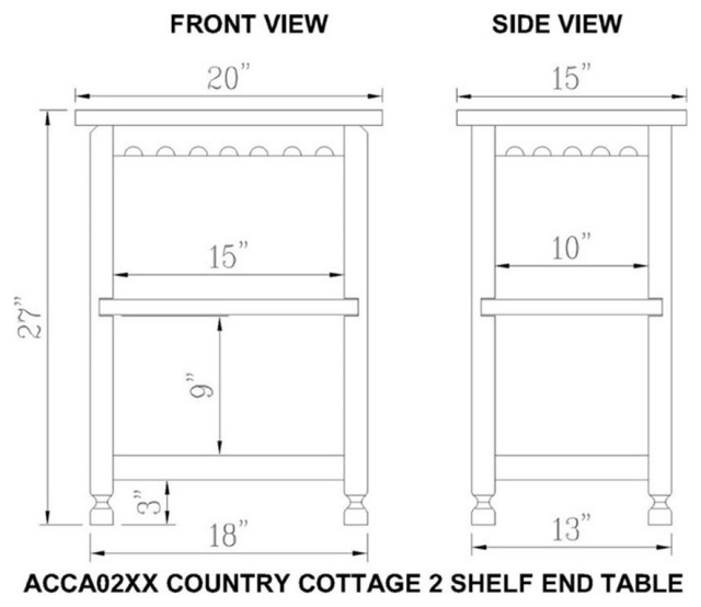 Home Square 2-Shelf End Table in Red Antique Finish - Set of 2 ...