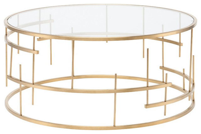 Benito Coffee Table Brushed Gold Base - Contemporary - Coffee Tables ...