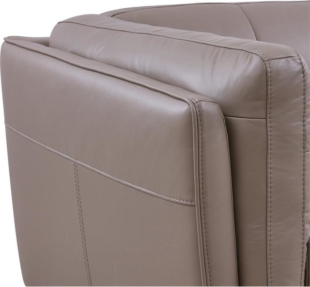 Primrose Greige Contemporary Top Grain Leather Power Recliner Loveseat ...