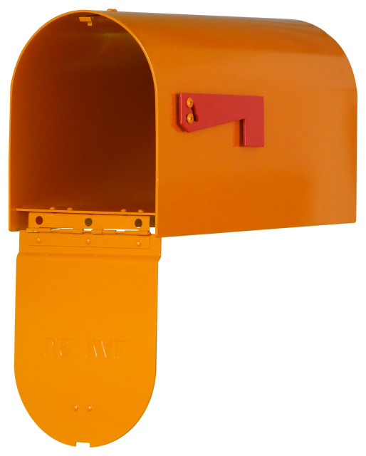 Mid Modern Rigby Curbside Mailbox, Orange - Contemporary - Mailboxes ...