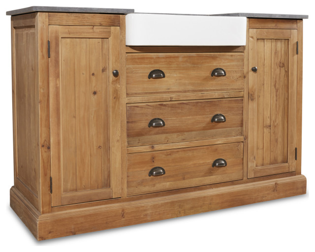 54" Reclaimed Pine Single Bath Vanity - Transitional - Bathroom ...