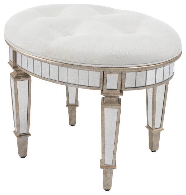 Modern Mirrored Vanity Stool - Traditional - Vanity Stools And Benches ...