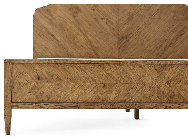 Modern Rustic Oak Queen Bed - Transitional - Platform Beds - by English ...