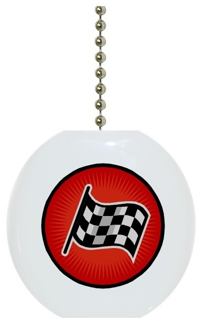 Red Checkered Flag Ceiling Fan Pull - Traditional - Ceiling Fan ...