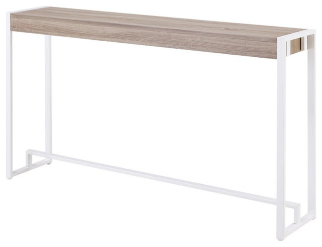 Maklaine Engineered Wood Top Console Table in Mocha Gray and White ...