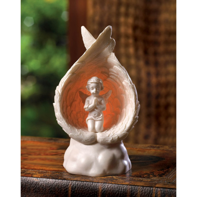 Light-Up Praying Angel Figurine - Traditional - Decorative Objects And ...