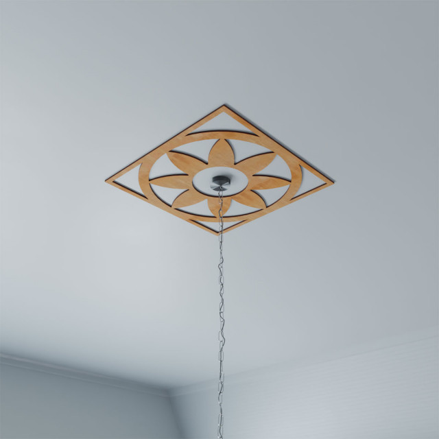 5 5/8"ID Augustus Fretwork Ceiling Medallion, Birch, 16"OD, 1/4"T, 30 ...