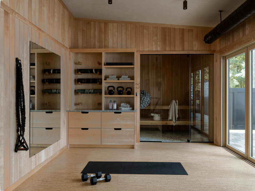 Interlachen Modern Lakehouse - Rustic - Home Gym - Minneapolis - by ...