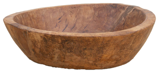 Primitive Wooden Bowl - Rustic - Decorative Bowls - by De-cor | Houzz