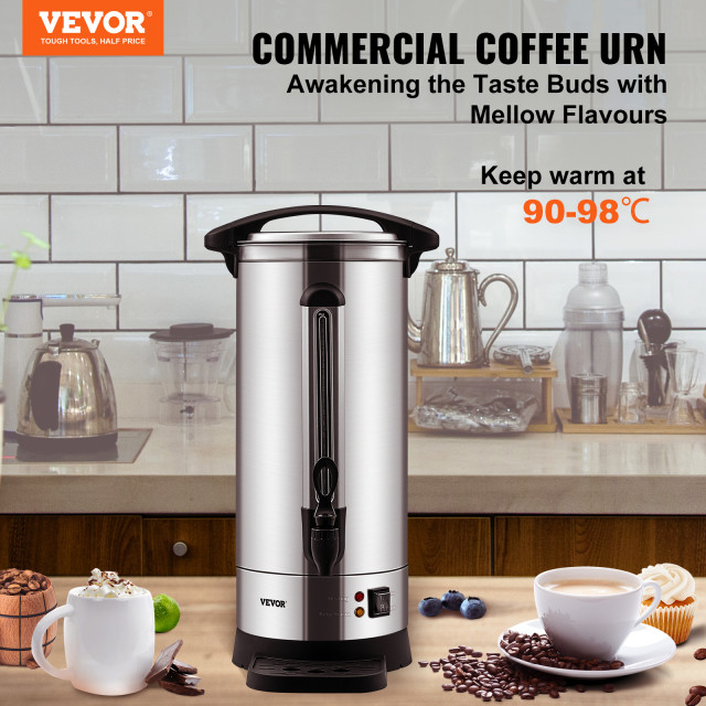 VEVOR Commercial Coffee Urn 110 Cup Stainless Steel Coffee Dispenser ...