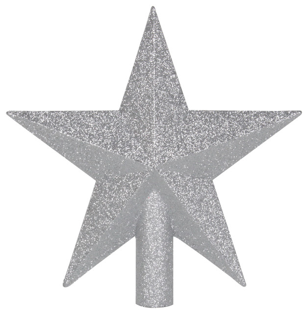 9" Silver Star Tree Topper - Contemporary - Christmas Ornaments - by ...