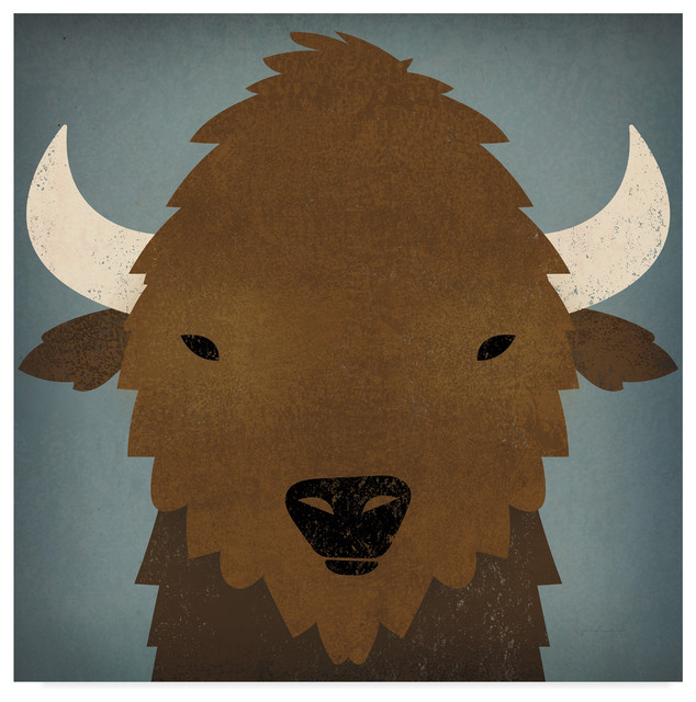Ryan Fowler 'Buffalo II' Canvas Art, 14"x14" - Southwestern - Prints ...