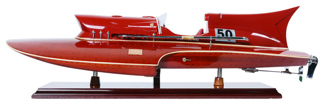 Ferrari Hydroplane Medium Wooden Handcrafted boat model - Beach Style ...