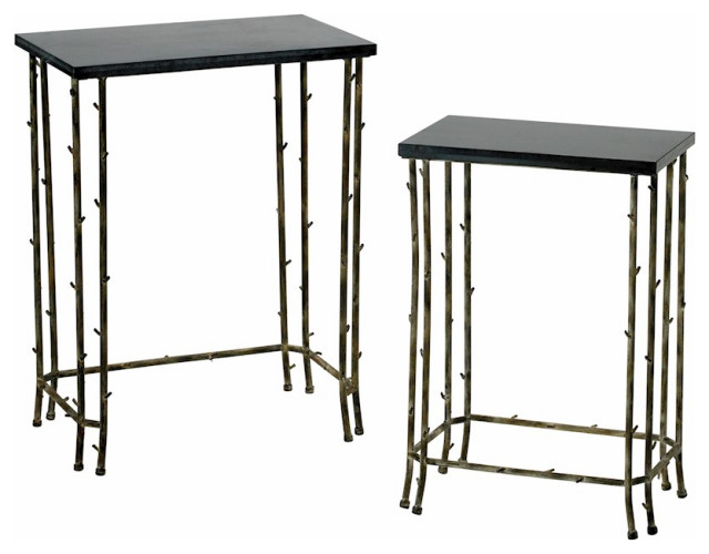 Cyan Design Bamboo Nesting Tables, Distressed Bamboo - Rustic - Coffee ...