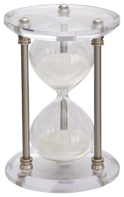 Glam Silver Metal Timer 53419, 6" x 6" x 9" - Contemporary - Decorative ...