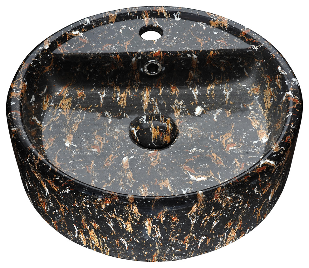 Rhapsody Series Ceramic Vessel Sink, Neolith Marble Finish ...