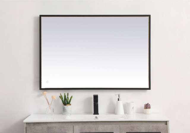 Modern Black Led Mirror, 30" - Modern - Bathroom Mirrors - by Elegant ...