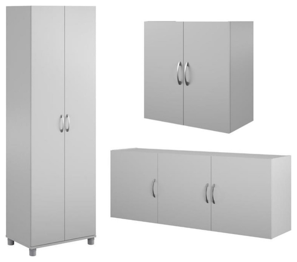 Home Square 3-Piece Set with 24" Utility Storage Cabinet & 54" 24" Wall ...