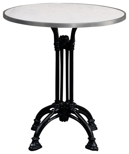 Nouveau Bistro Table w/ Round White Marble Top - Traditional - Indoor ...