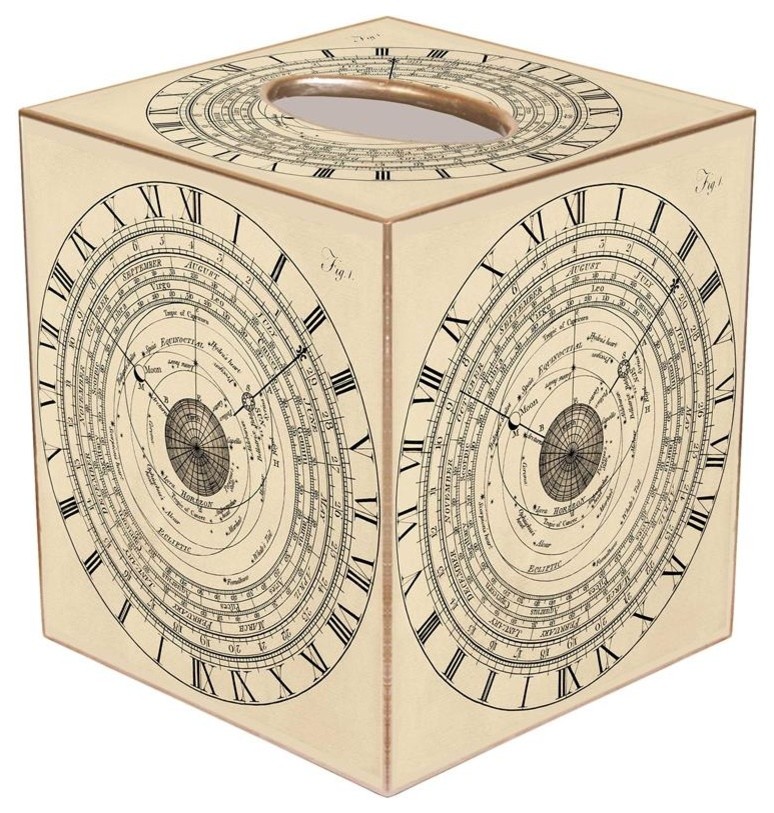 TB2841-Vintage Astronomical Clock Tissue Box Cover - Traditional ...