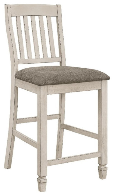 Pemberly Row Wood Counter Height Chairs Gray and Rustic Cream ...