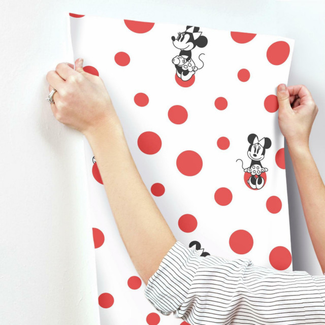 Disney Minnie Mouse Dots Wallpaper - Contemporary - Kids Wall Decor ...