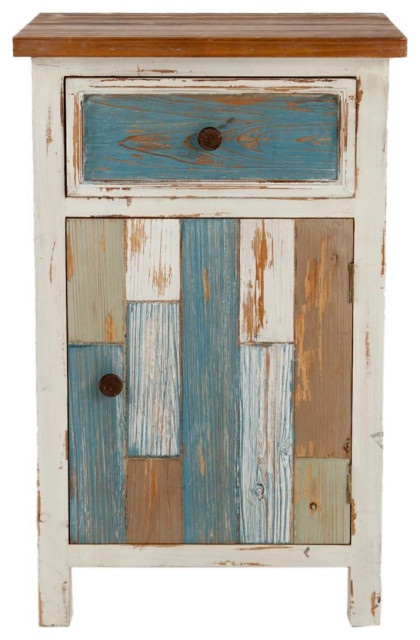 Rustic Multi-Color Accent End Table - Farmhouse - Side Tables And End ...