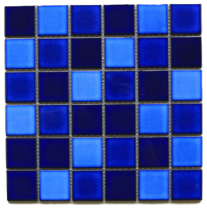Sasha Grid Mosaic Tile Sheet, Tropical Blue Night, Sample ...