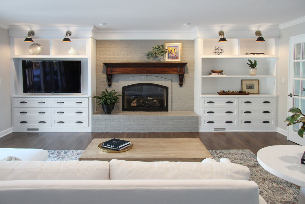 Stunning 1st Floor Redesign in Tower Lakes - Transitional - Living Room ...