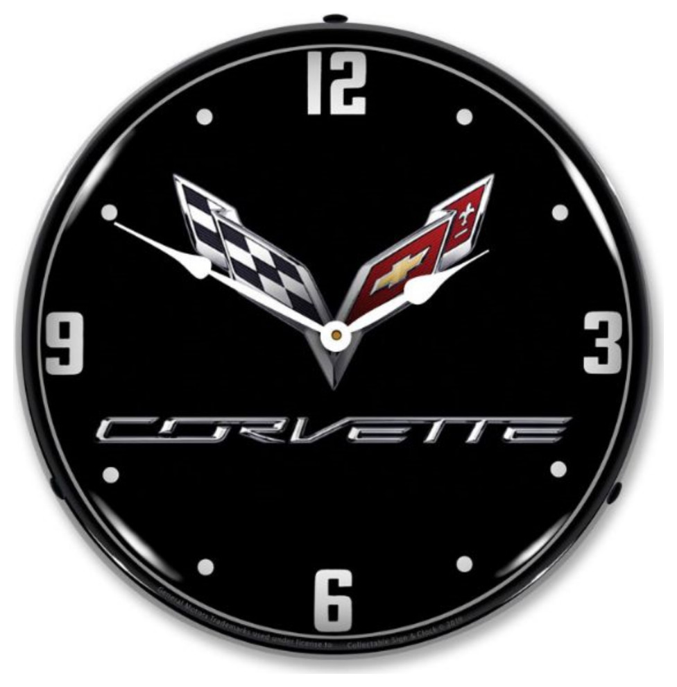 GM19091021 C7 Corvette Black Tie Clock - Contemporary - Wall Clocks ...