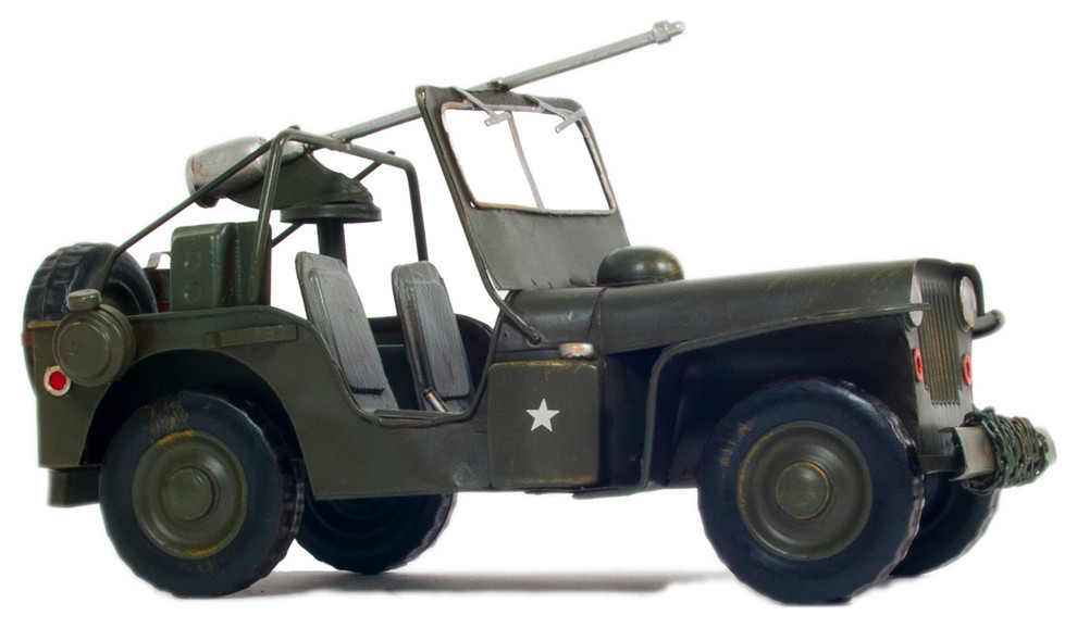 1941 WILLYS MB OVERLAND JEEP GREEN METAL HANDMADE scale model car ...