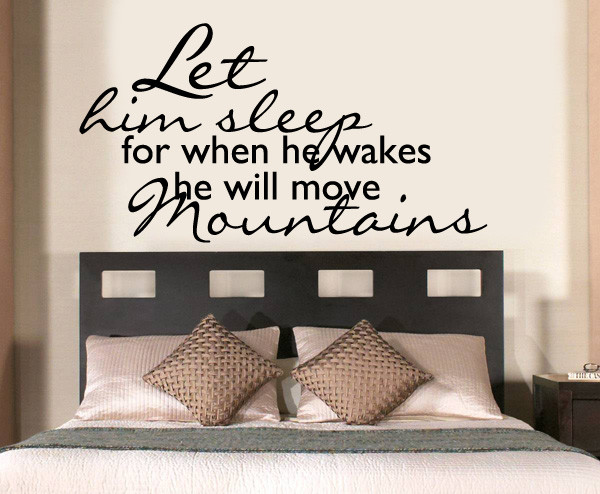 Let Him Sleep Vinyl Wall Decal c013, 8 in. - Contemporary - Wall Decals ...