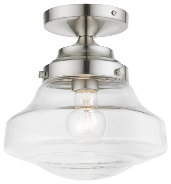 Avondale 1 Light Brushed Nickel Semi-Flush - Traditional - Flush-mount ...