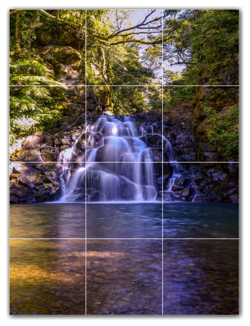 Waterfalls Ceramic Tile Wall Mural HZ501115, 18" Wide x 24" High ...