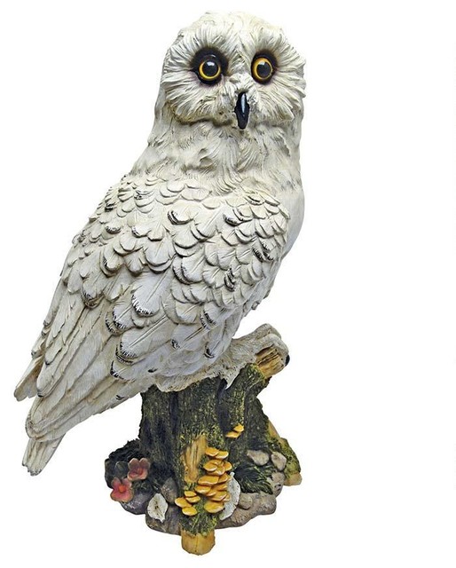 White Owl Statue Sculpture - Contemporary - Decorative Objects And ...