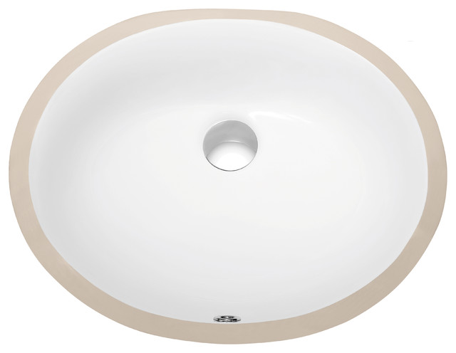 Dawn® Under Counter Oval Ceramic Basin with Overflow - Contemporary ...