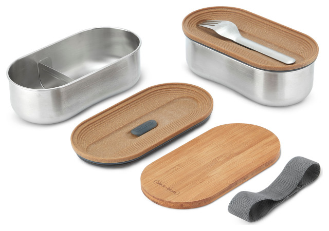 Black+Blum Stainless Steel Double Bento Box with Grey Strap ...