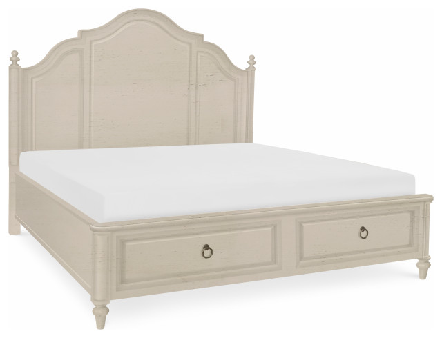 Brookhaven Queen Storage Footboard, Vintage Linen/Rustic Dark Elm ...
