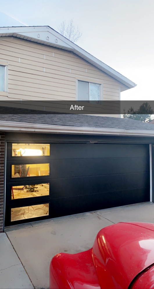 (2) Single Garage Doors Conversion To (1) Double Garage Door - Modern ...