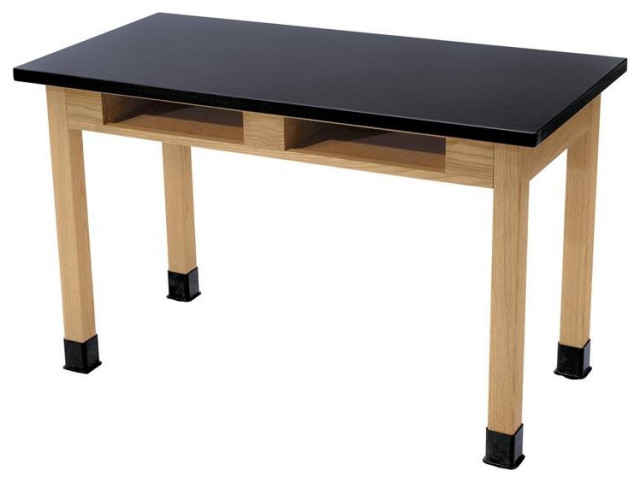 NPS 24x48" Wood Science Lab Table with Phenolic Top, Black - Industrial ...