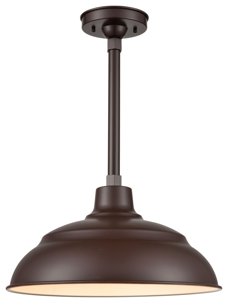 R Series Collection 1 Light 17" Architect Bronze RLM Warehouse Shade ...