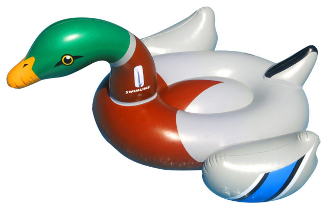 88" Inflatable Giant Mallard Decoy Duck Swimming Pool Float - Modern ...