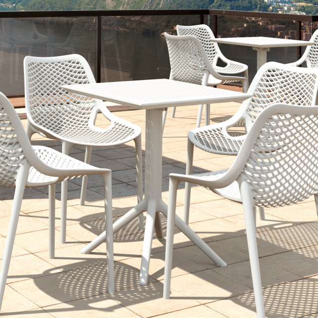 Sky 24 inch Square Folding Table in White finish - Contemporary ...