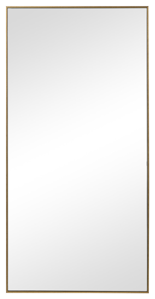 40" Industrial Gold Rectangle Mirror - Transitional - Bathroom Mirrors ...