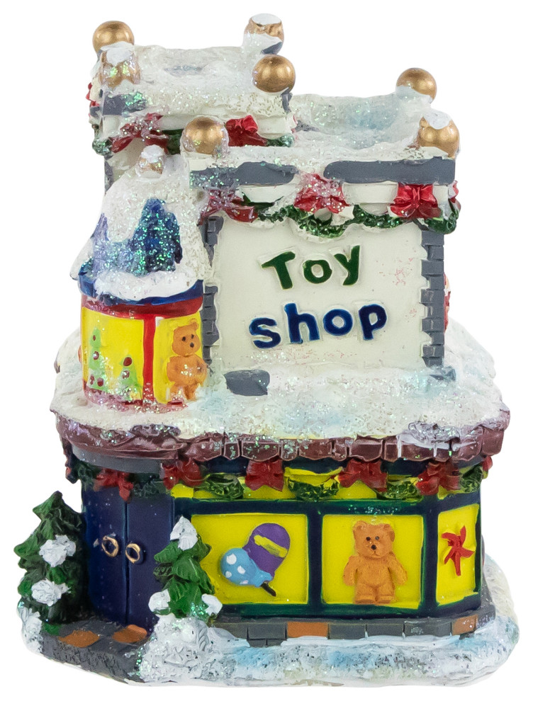 4" Children Toy Shop Christmas Village Building - Modern - Holiday ...