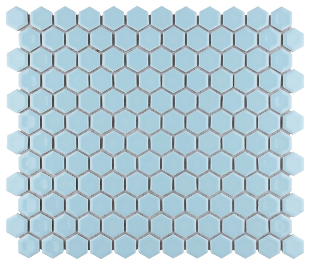 Hudson 1" Hex Porcelain Floor and Wall Mosaic Tile Sample ...