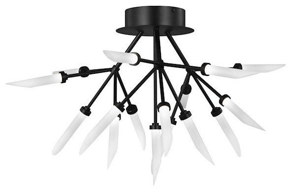 Tech Lighting Spur Ceiling, Matte Black 700FMSPRB-LED927 - Midcentury ...