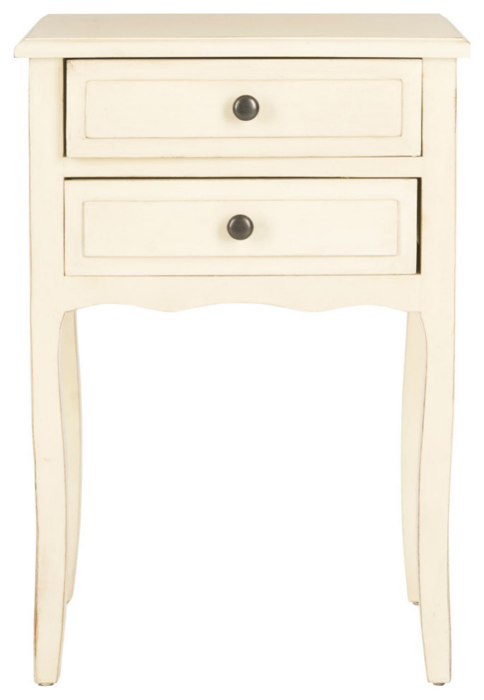 Edy End Table With Storage Drawers, Barley - Farmhouse - Side Tables ...