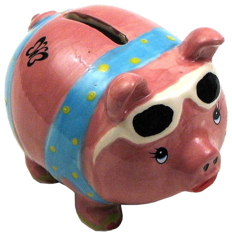 Glammie Hammie Ceramic Pig Bank - Contemporary - Piggy Banks - by ...